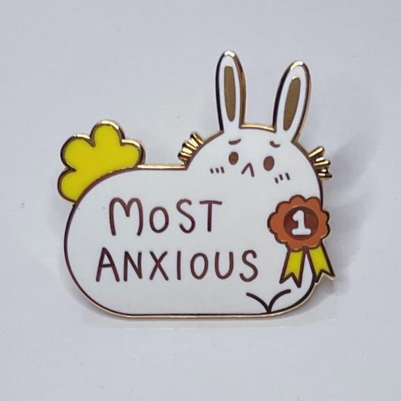 unbranded | Jewelry | 5 Off Most Anxious Rabbit Enamel Pin Number ...